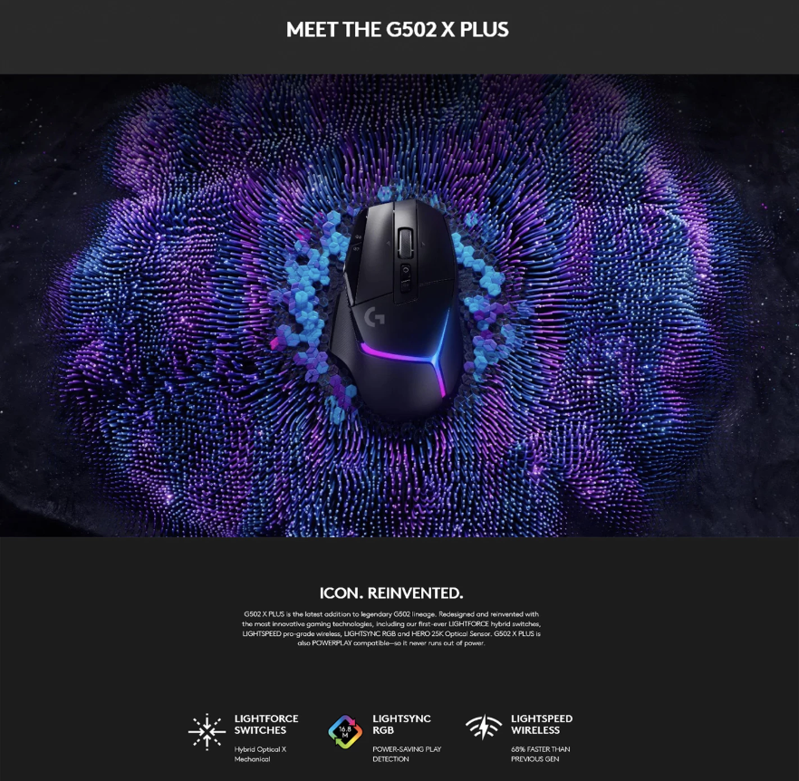 Logitech G502 X PLUS LIGHTSPEED Wireless RGB Gaming Mouse | Shopee Malaysia