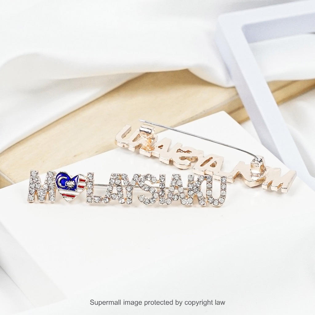 Brooch Bendera Malaysia Jalur Gemilang Kerongsang Bunga Raya Merdeka ...
