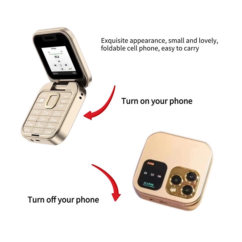 i16 mini flip 2G mobile phone non-smart phone flip phone keypad ...