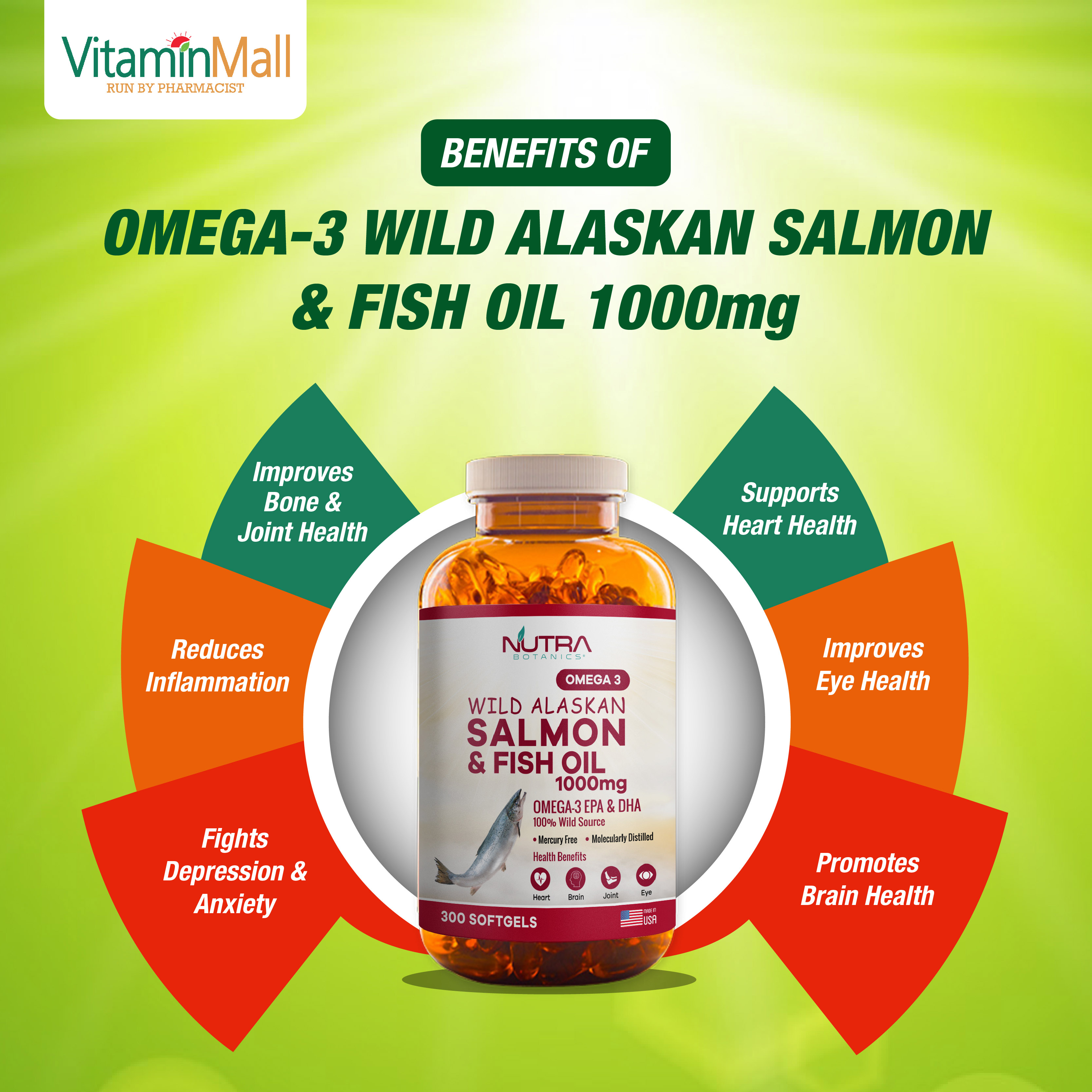 [Ready Stock] Nutra Botanics Wild Alaskan Omega 3 Salmon Fish Oil ...