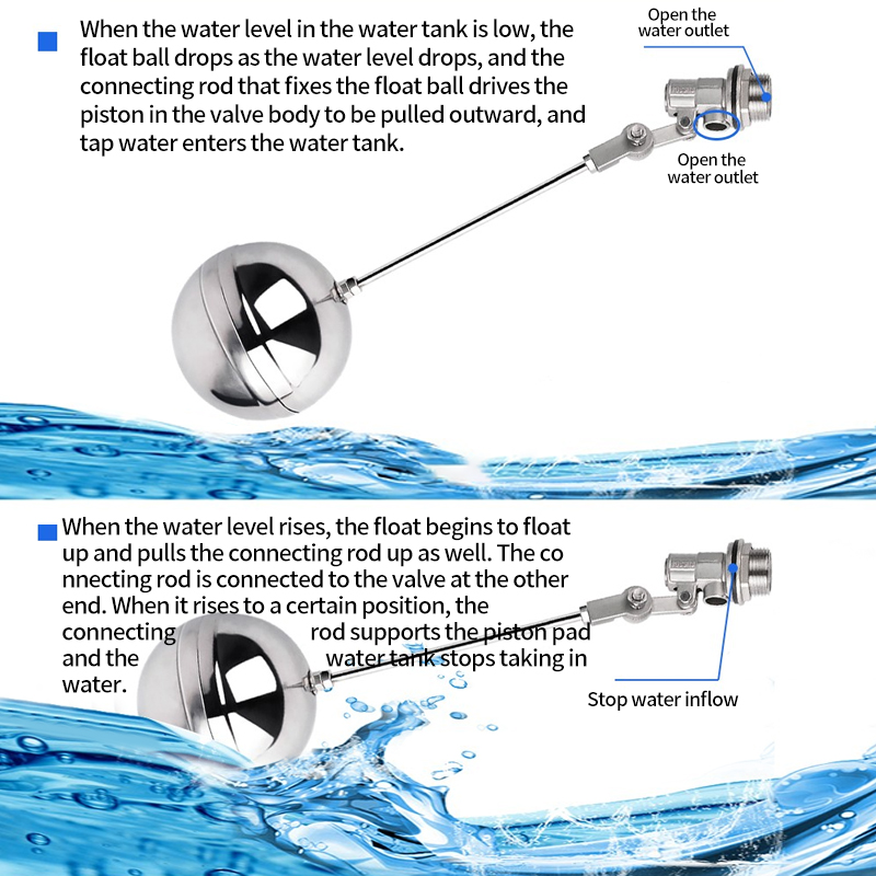 🔥COD🔥🚚Stainless steel adjustable float valve water tank water tower ...