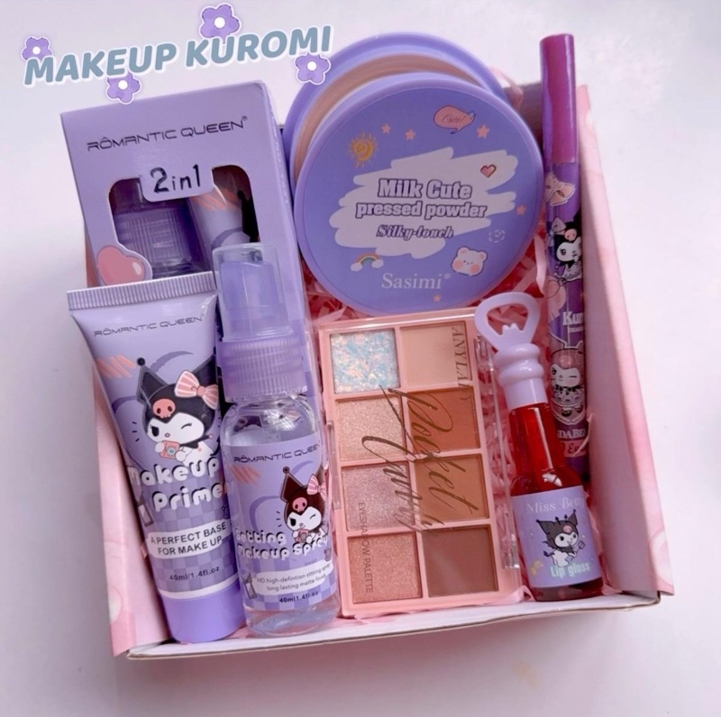 SET MAKEUP KUROMI CUTE 💜 SET MAKEUP SIMPLE TEMA KUROMI | Shopee Malaysia