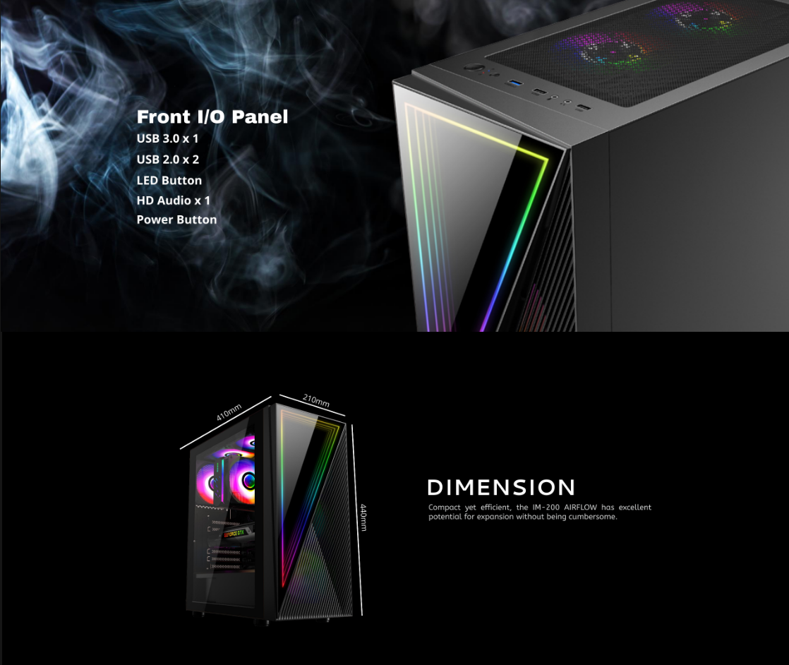 INVASION IM-200 TG ATX CASING (CS-INV-IM-200-BK) BLK | Shopee Malaysia