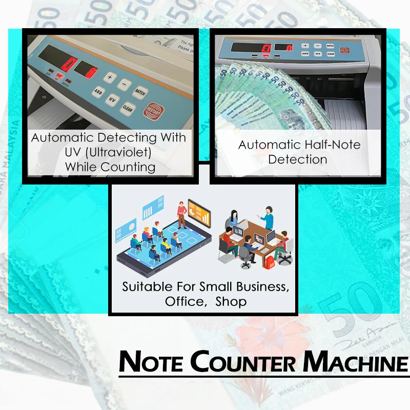 Heavy Duty Bank Note Counter Machine | Money Cash Counter | Mesin ...