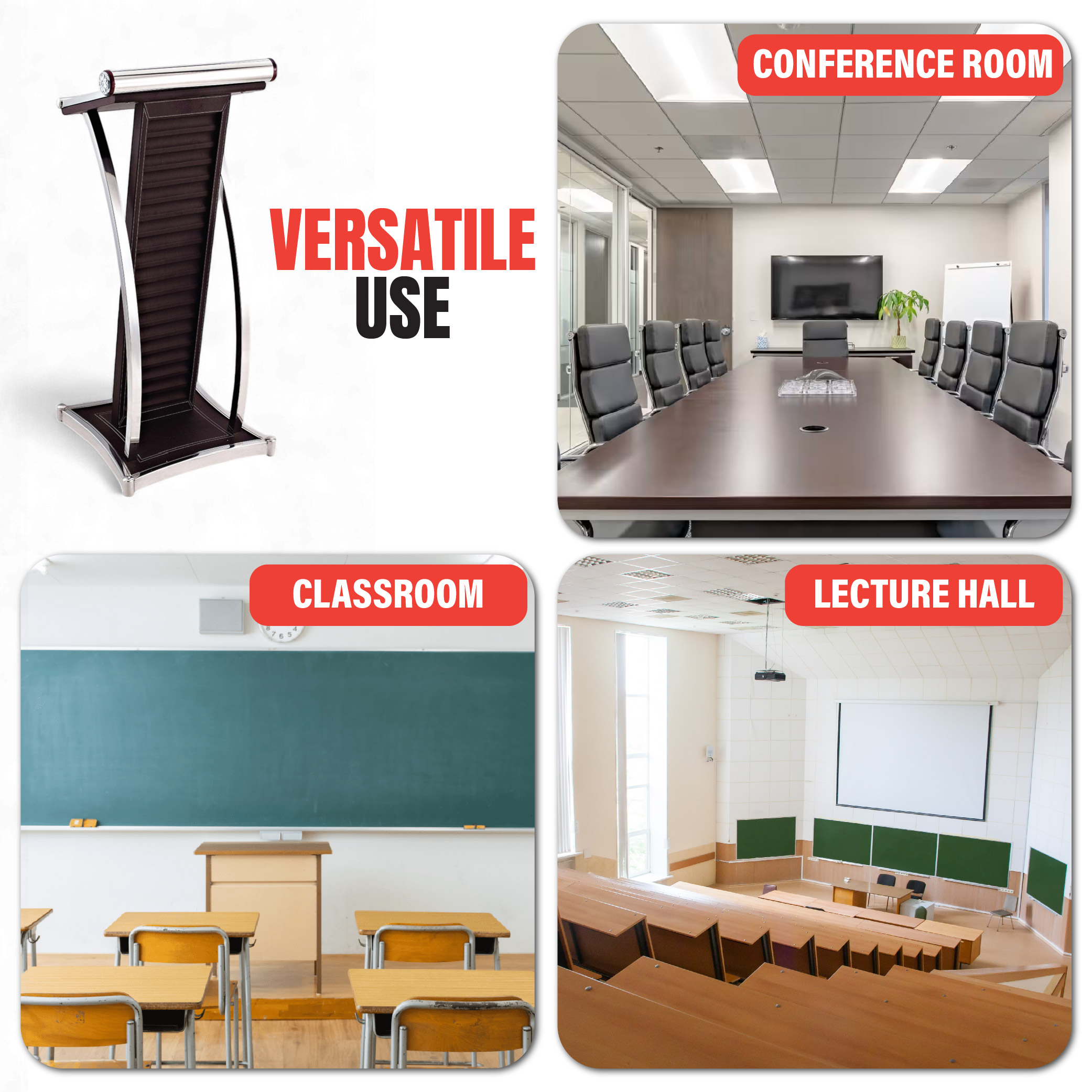 Podium Rostrum Lecterns Stainless Steel Speaking Podium Presentation ...