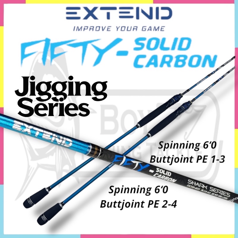 2025 EXTEND SHARK FIFTY SOLID CARBON JIGGING CASTING SPINNING ROD ...