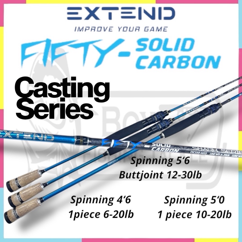 2025 EXTEND SHARK FIFTY SOLID CARBON JIGGING CASTING SPINNING ROD ...