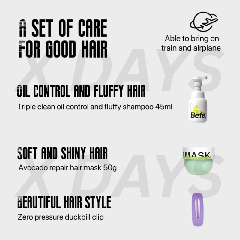 Befe Travel Set – Syampu Rambut Fluffy 45ml & Masker Avokado 50g ...