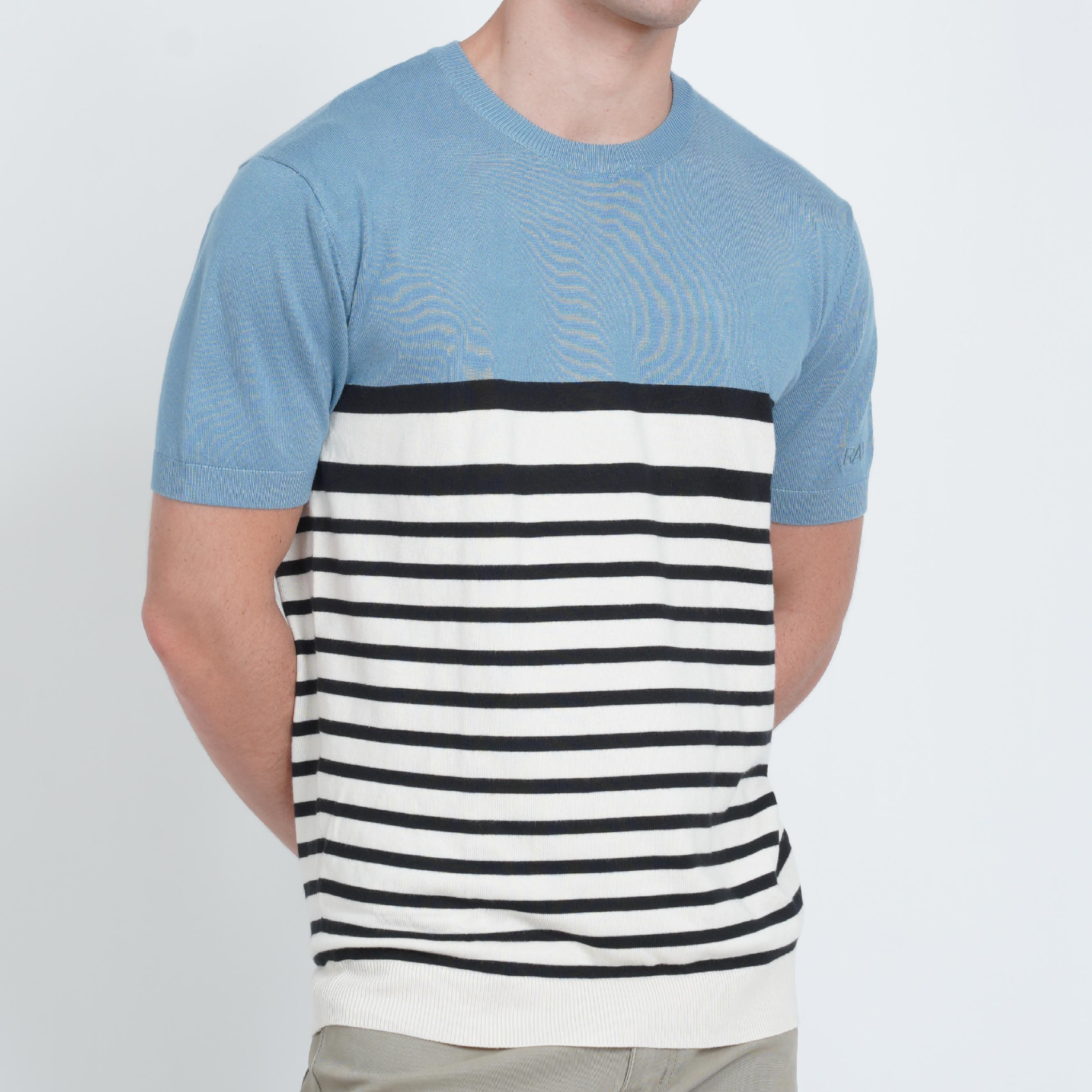 RAV Design Men's Round Neck Striped Sweater R81303 | Shopee Malaysia