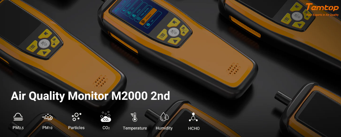 Temtop M2000 2nd CO2 Monitor Portable Air Quality Monitor for Carbon ...