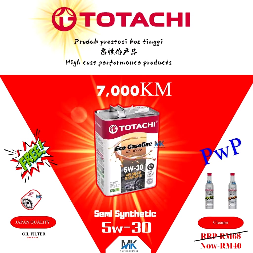 [ Fully Imported ] ORIGINAL- TOTACHI JAPAN ENGINE OIL 5W30 Eco Gasoline ...