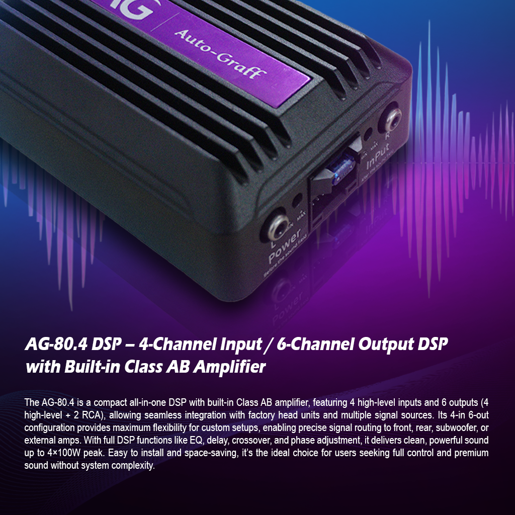 AG Auto-Graff Car DSP Amplifier 4 IN/6 OUT AG-80.4 Multichannel Android ...
