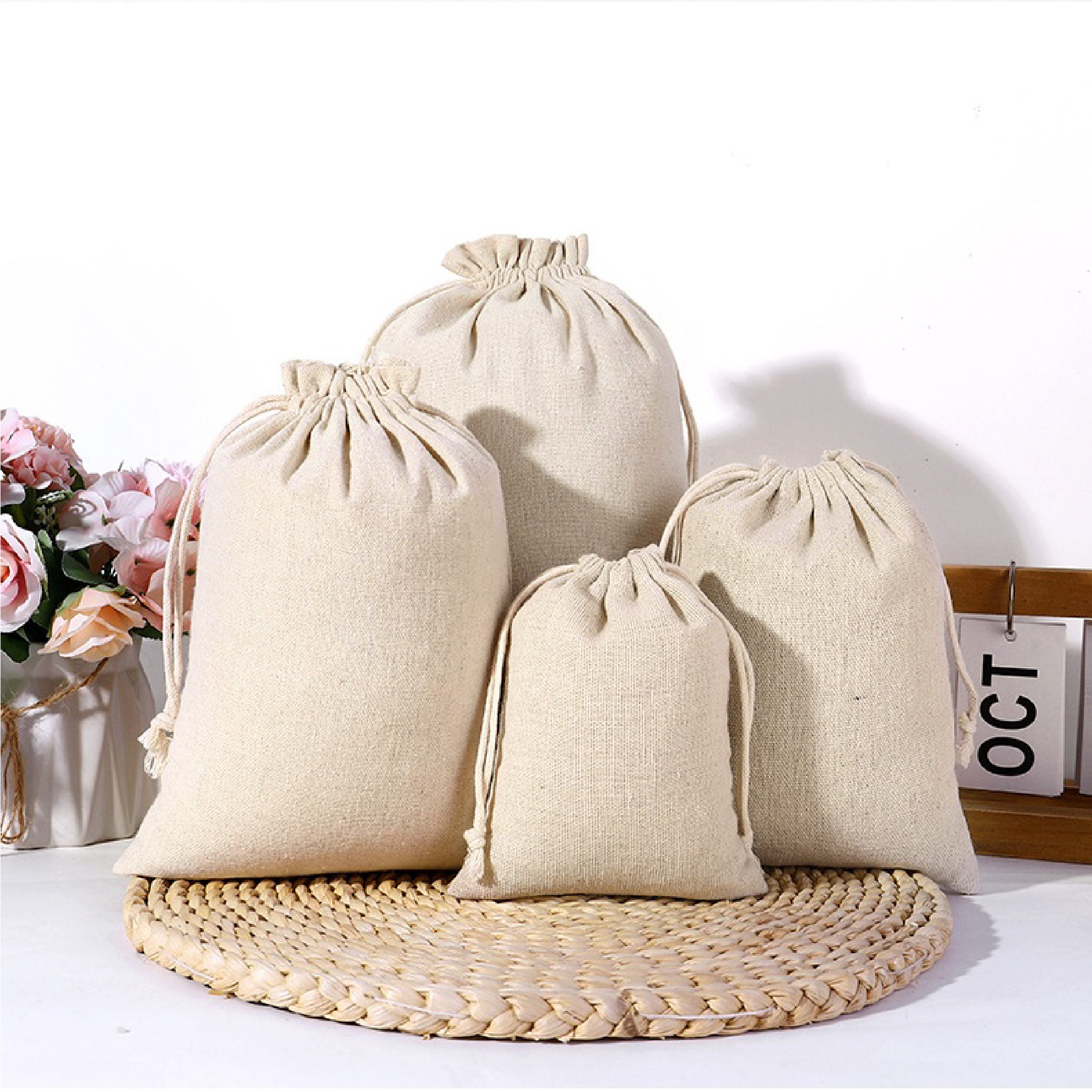 Linen Drawstring Bag Big Size Guni Bag Jewelry Bag Pouch Doorgift ...
