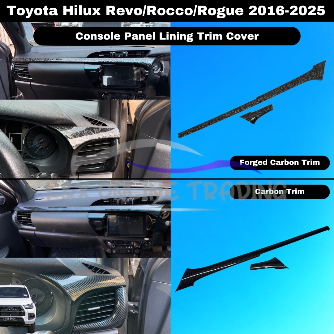 Toyota Hilux Revo/Rocco/Rogue 2016-2025 Carbon Trim Console Panel ...