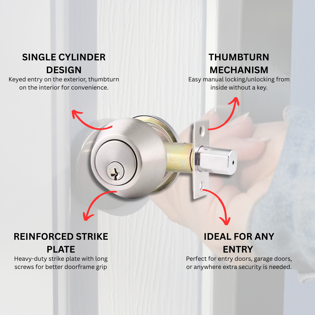CSM Thumbturn & Key Deadbolt Lock Stainless Steel Antic Copper | Shopee ...