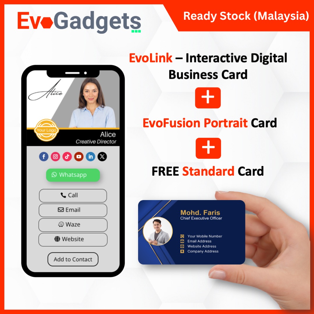 EvoCardLink | EvoFusion Portrait | NFC Digital Business Card / NFC Name ...