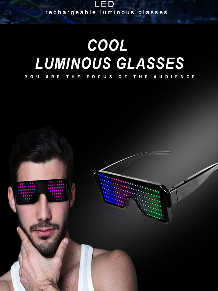 Led Glasses Spec Mata LED Mix Color USB Charging Cermin Mata LED Non ...