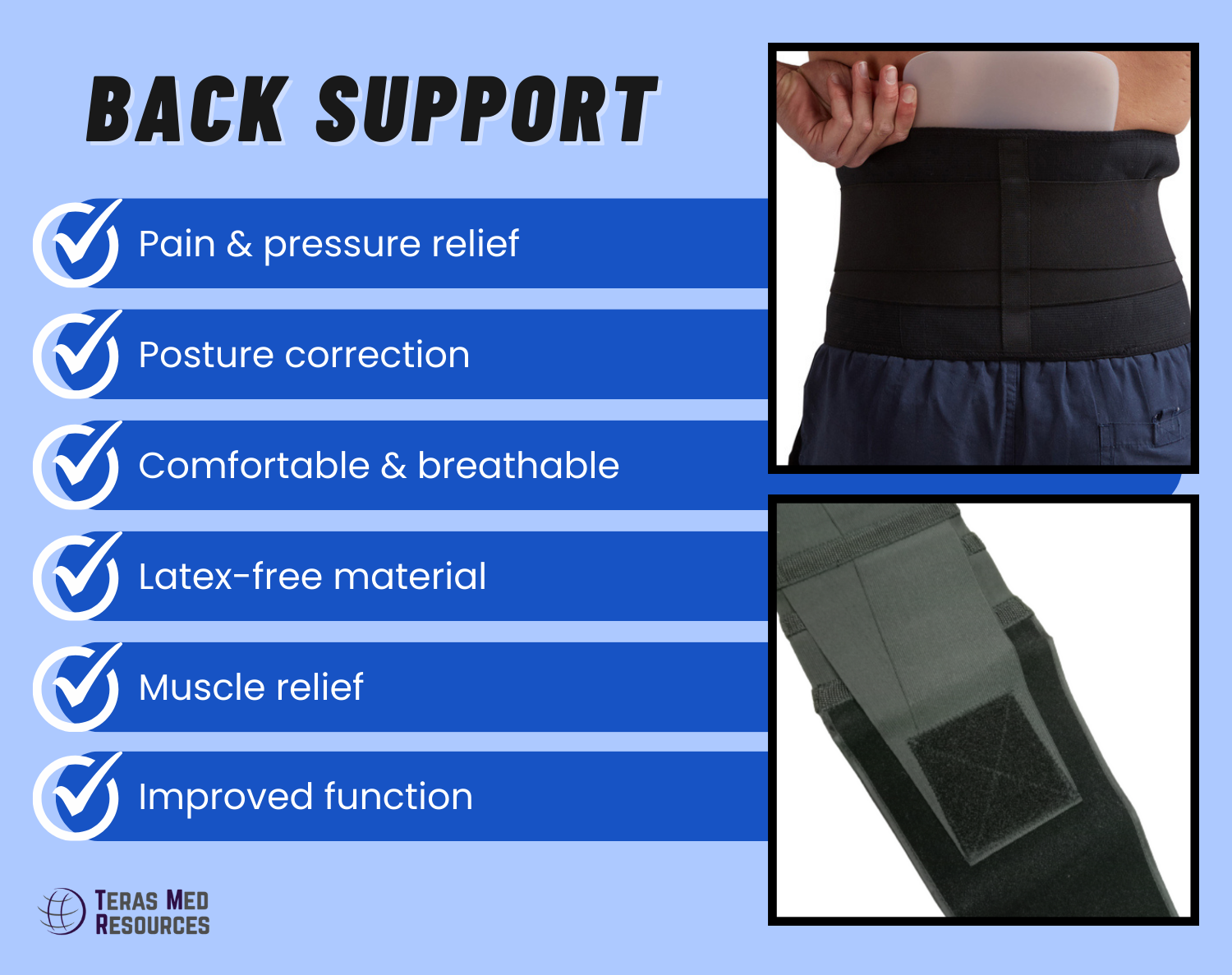 Back Support Lower Back Pain Relief & Posture Correction Brace Waist ...