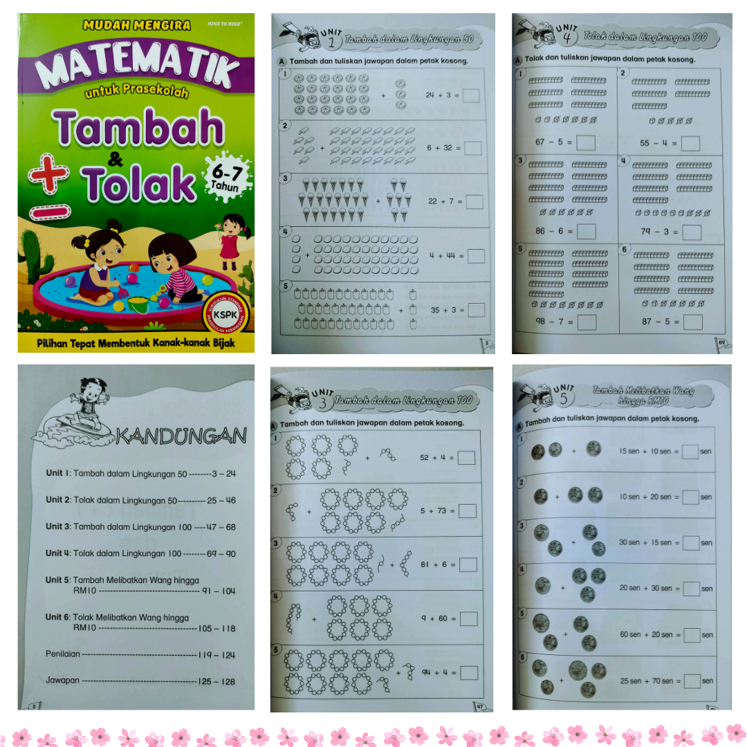 Buku Latihan Matematik Prasekolah Math Activity Book for kindergarten ...