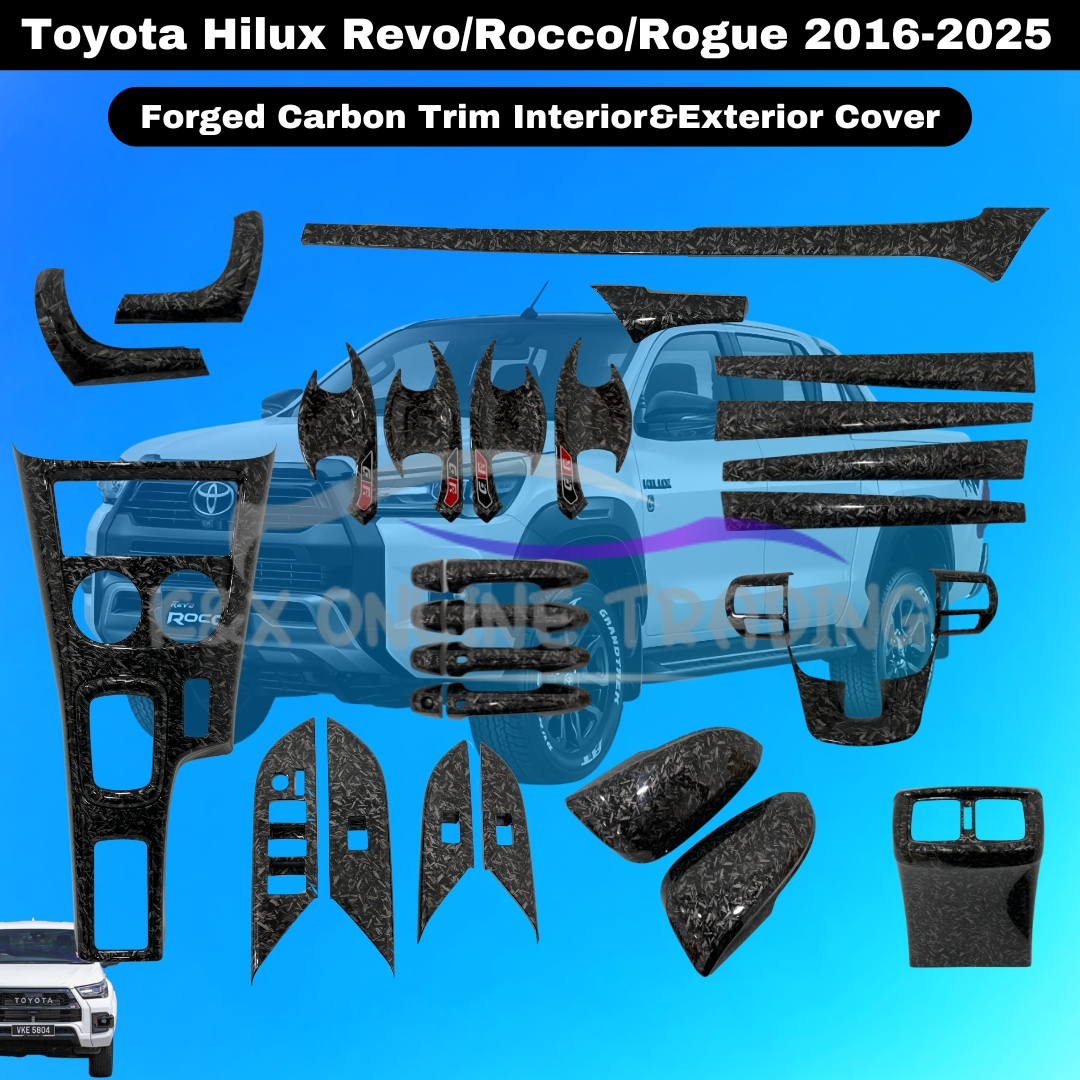 Toyota Hilux Revo/Rocco/Rogue 2016-2025 Forged Carbon Trim Interior ...
