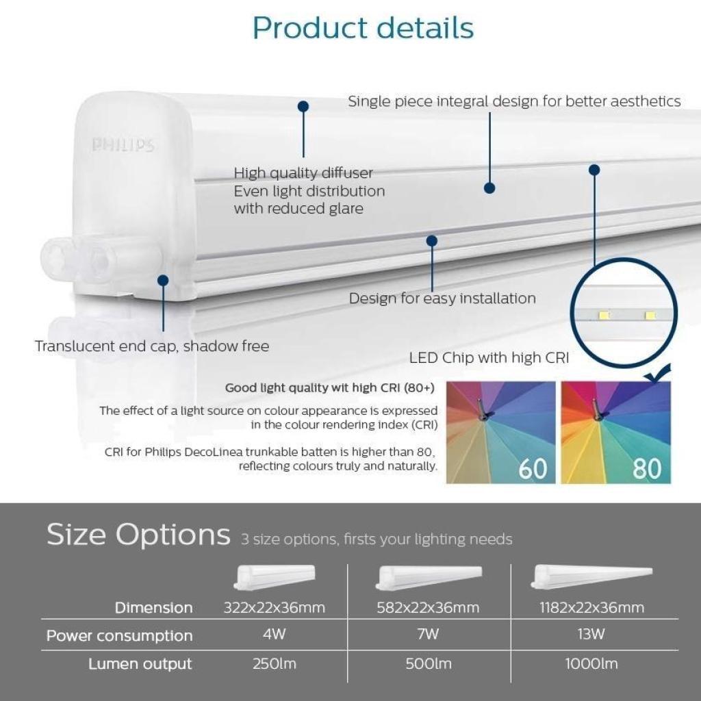 PHILIPS LED T5 Batten Lampu T5 1ft 4W / 2ft 7W / 3ft 9W / 4ft 13W ...