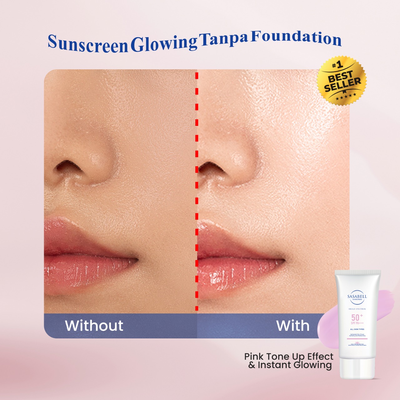 SASABELL : Set Physical Sunscreen Tone Up Glowing UV Protection SPF50 ...