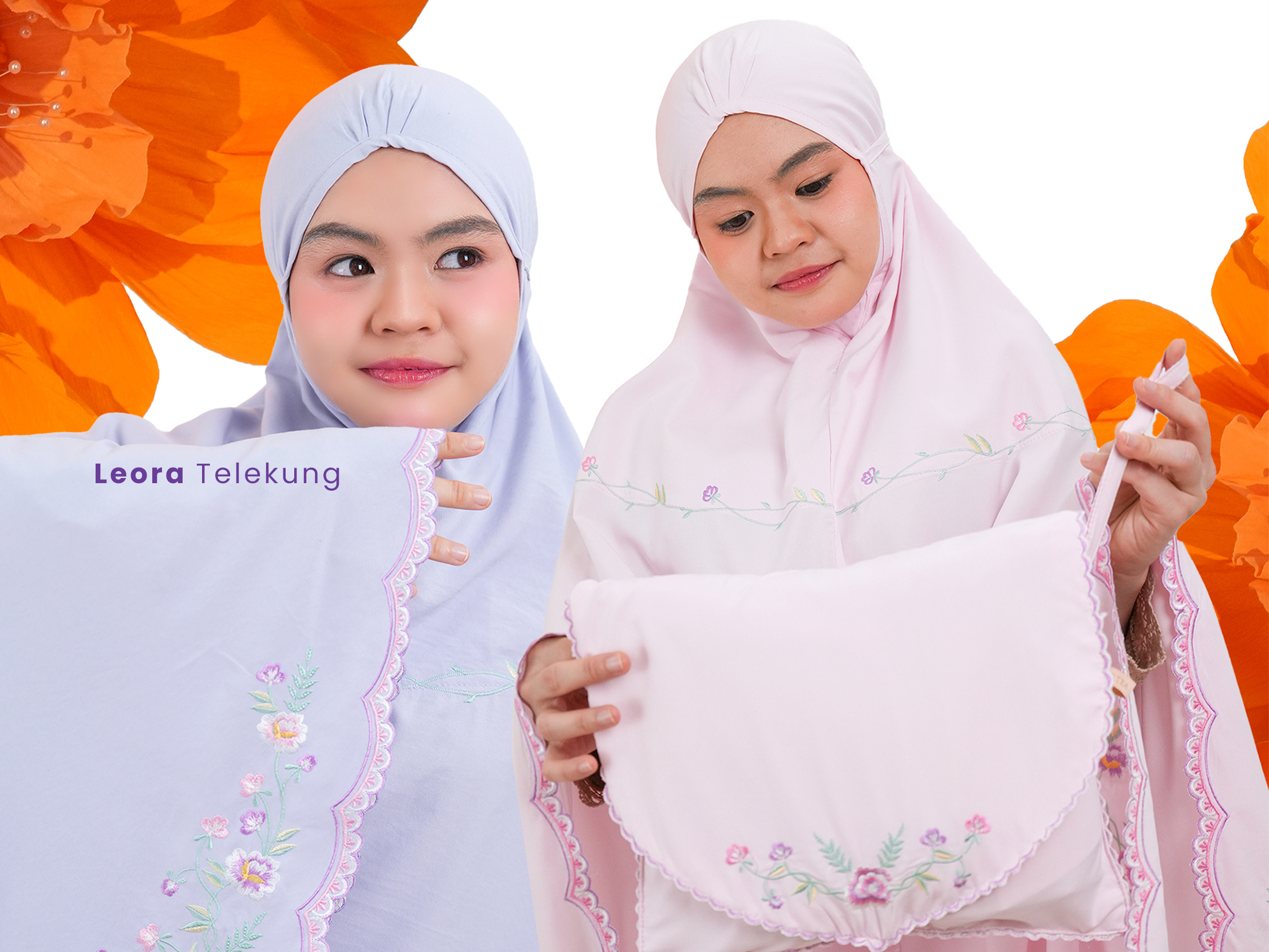 LEORA | Tea Basic by Telekung Tea 2025 | Telekung Sulam Cotton + Bag ...