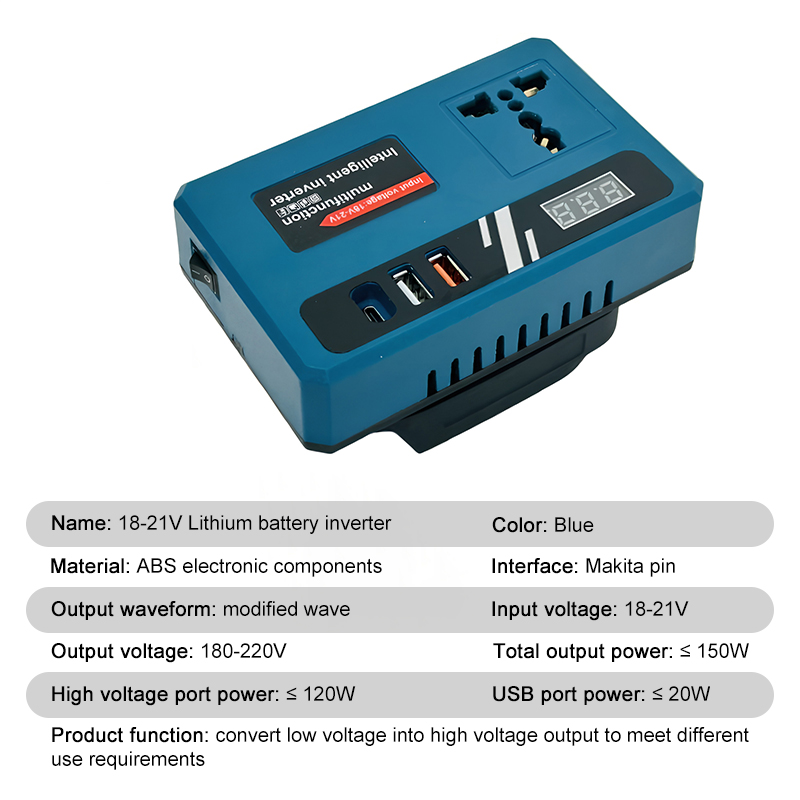 Portable Power Inverter 21v to 220v MT Battery 20V Lithium Battery DC ...