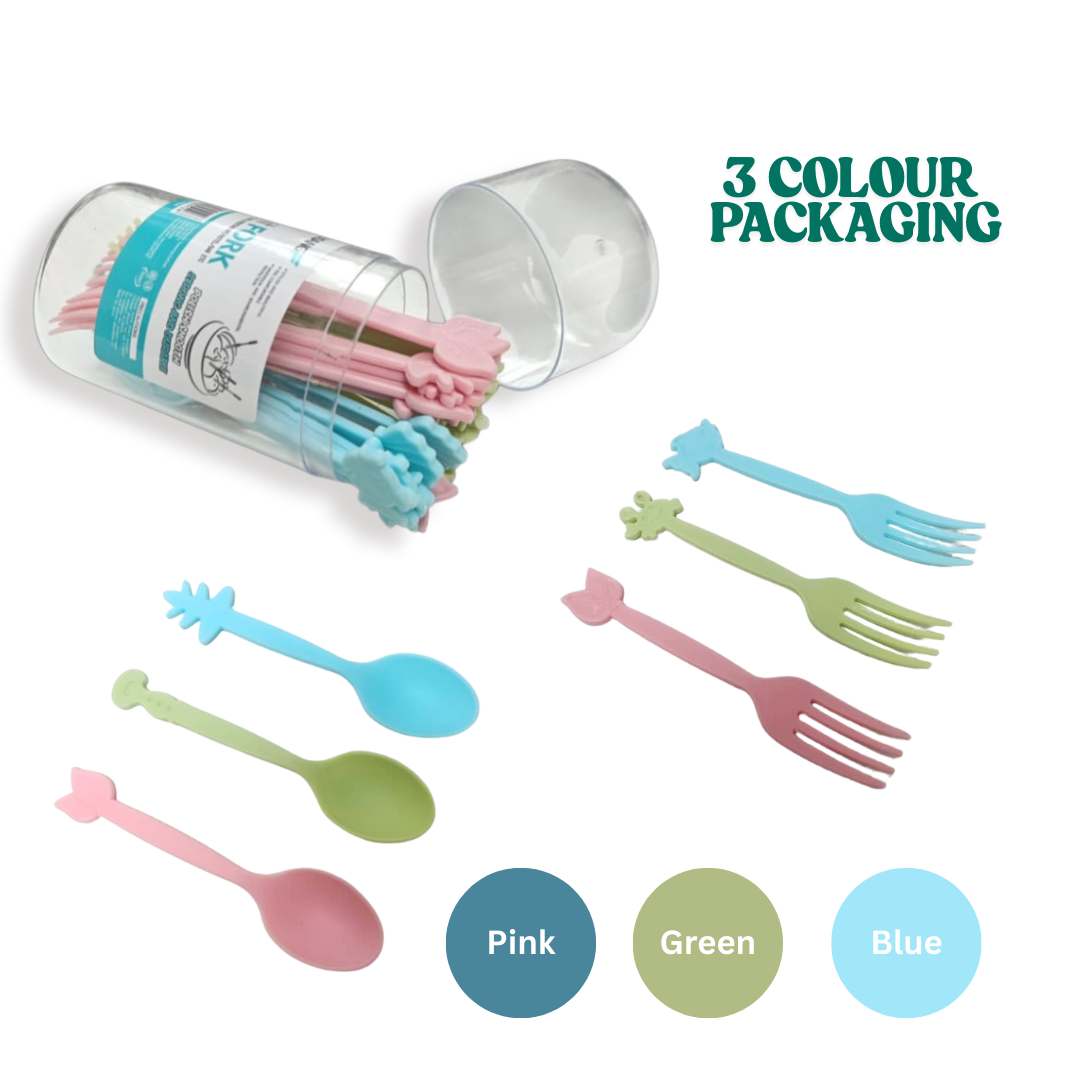 20'S MINI FRUIT FORK/DESSERT SPOON/FOOD GRADE FORK AND SPO0N/CUTE-SHAPE ...