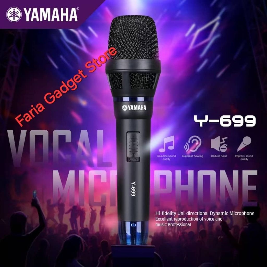 Original YAMAHA Y-699 Karaoke Wired Dynamic Audio Vocal Microphone Professional Heavy Duty ...