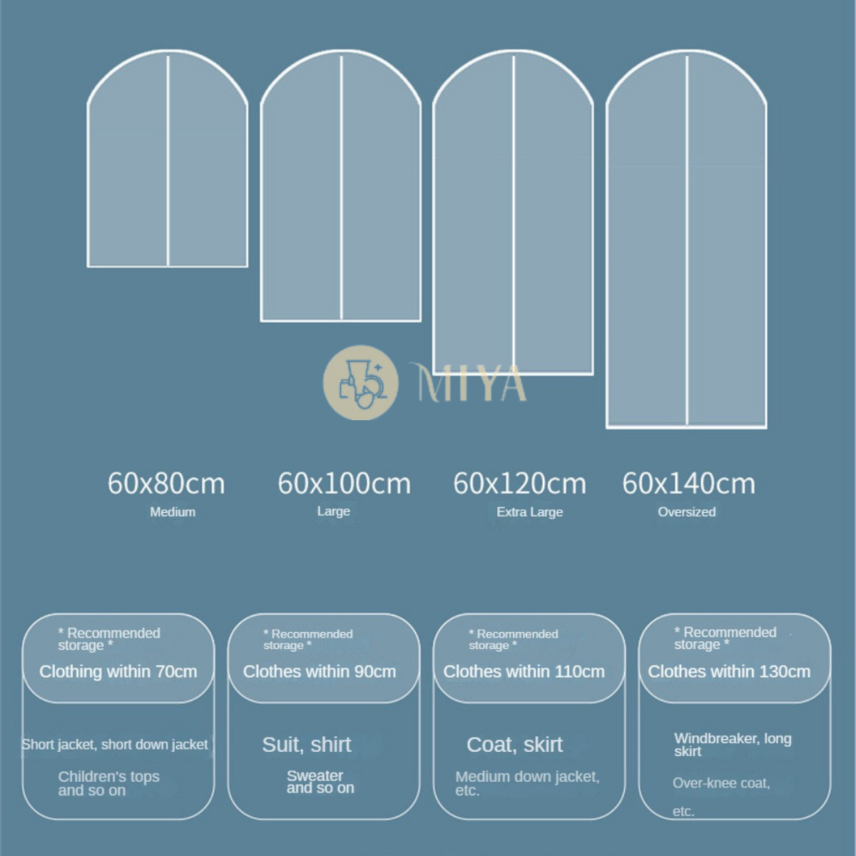 Wardrobe Clothes Dust Cover Coat Storage Organzier Plastik Beg Baju ...