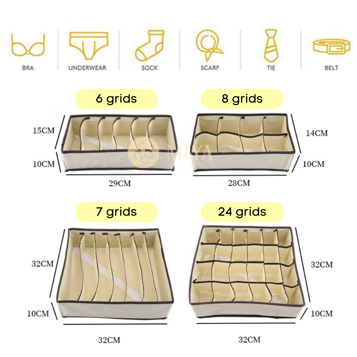 Underwear Bra Organizer Foldable Storage Box Drawer Closet Lingerie ...