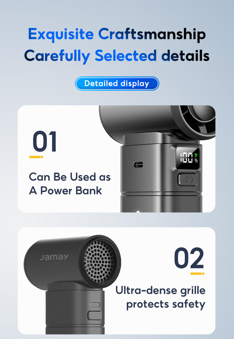 JAMAY Fan Portable Turbocharged Handheld Violent Fan Ultra High Speed ...