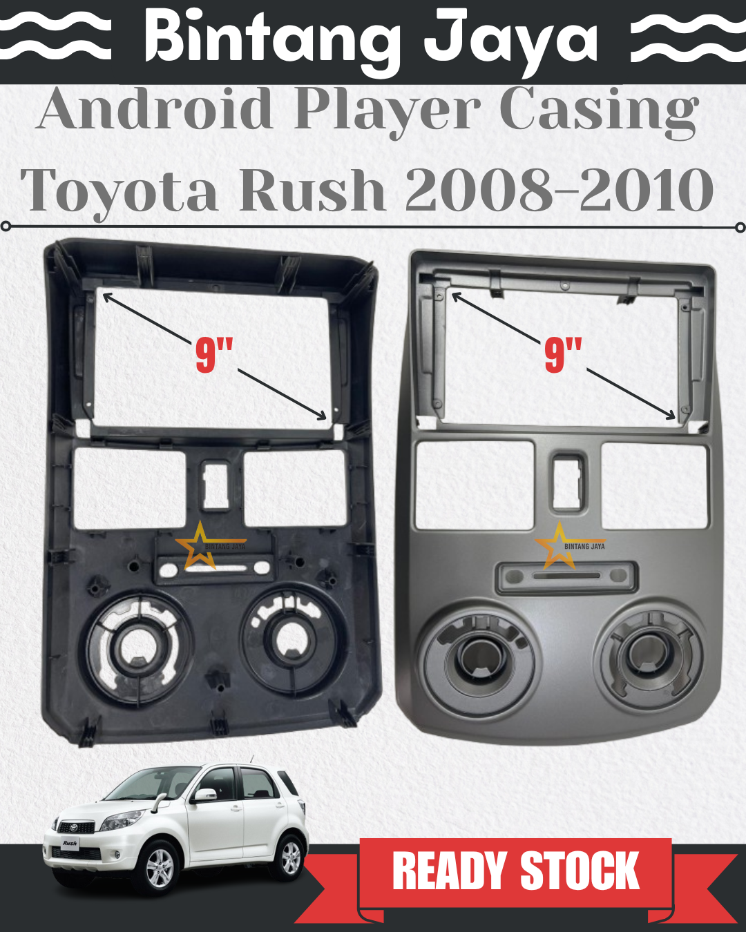 Android Player Casing 9" Toyota Rush 2008-2010 (With / Without socket ...