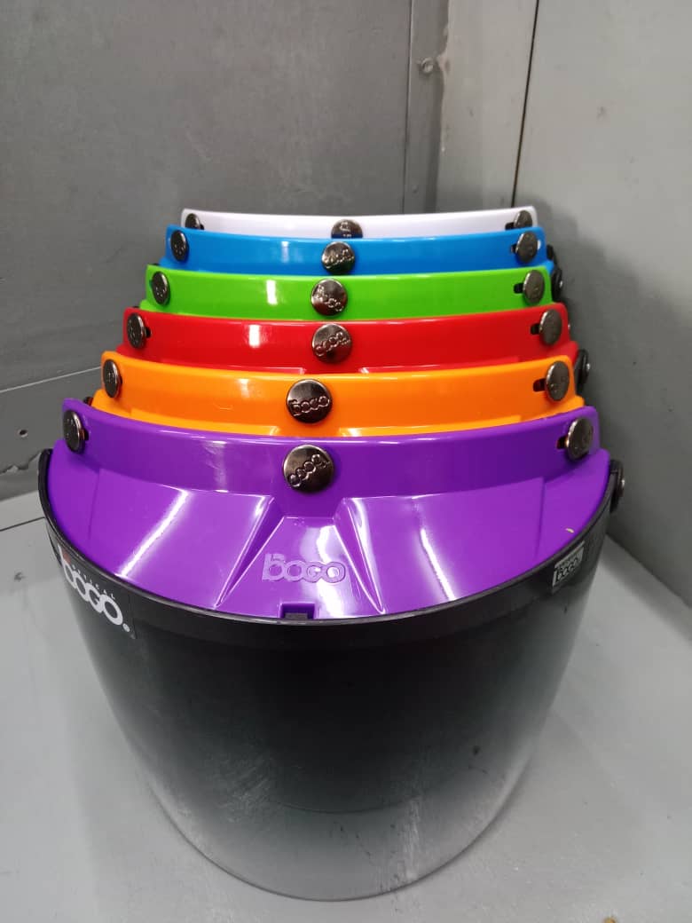 Bogo Visor 2 Tone Clear Smoke Tinted Dark Grey Cap Colour Helmet Kura ...