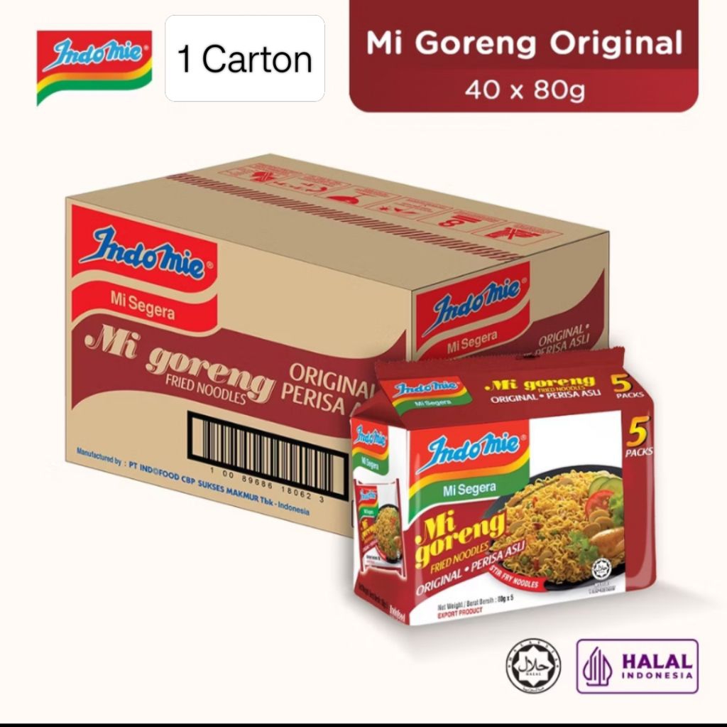 Carton Indomie Mee Goreng (8*5packs=40)/ Indomie Mee Goreng Asli ...