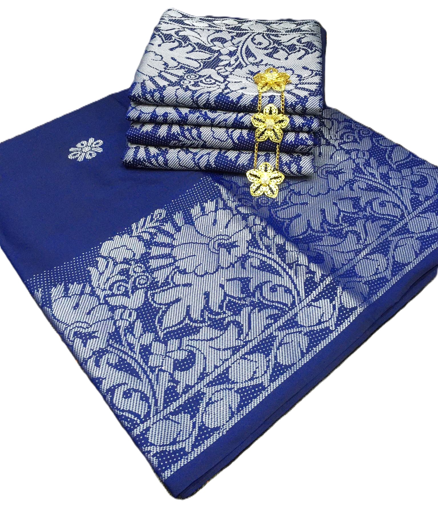 * #S11A01 * SONGKET BORDER BESAR BUNGA TABUR * 100% TENUN * 4 METER ...