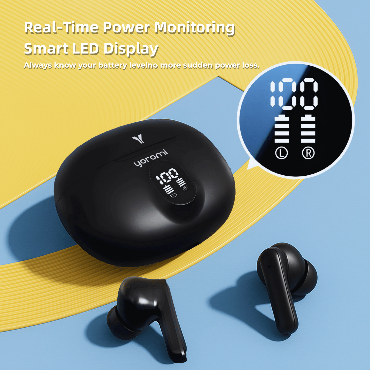 Yoromi TWS Bluetooth Wireless Earphone Battery Life LED Display ...