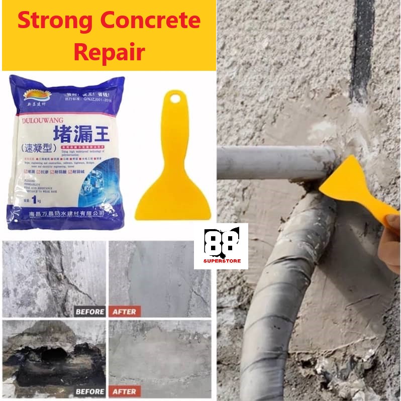 Waterproof Quick Dry Cement 1KG–3 Mins FastDry | Simen Kalis Air Cepat ...