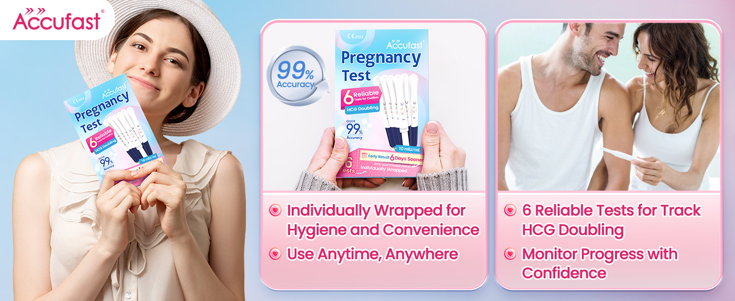 6 Tests ACCUFAST Test Pregnancy One Step HCG Pregnancy Rapid Test Kit ...