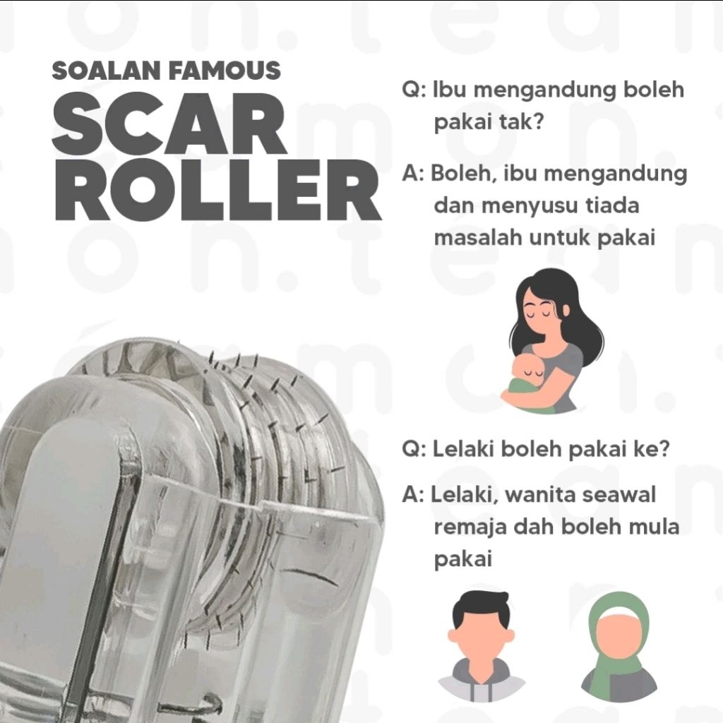 Teamon Scar Roller Set with Vitamin C Teamonskin [Set merawat masalah ...