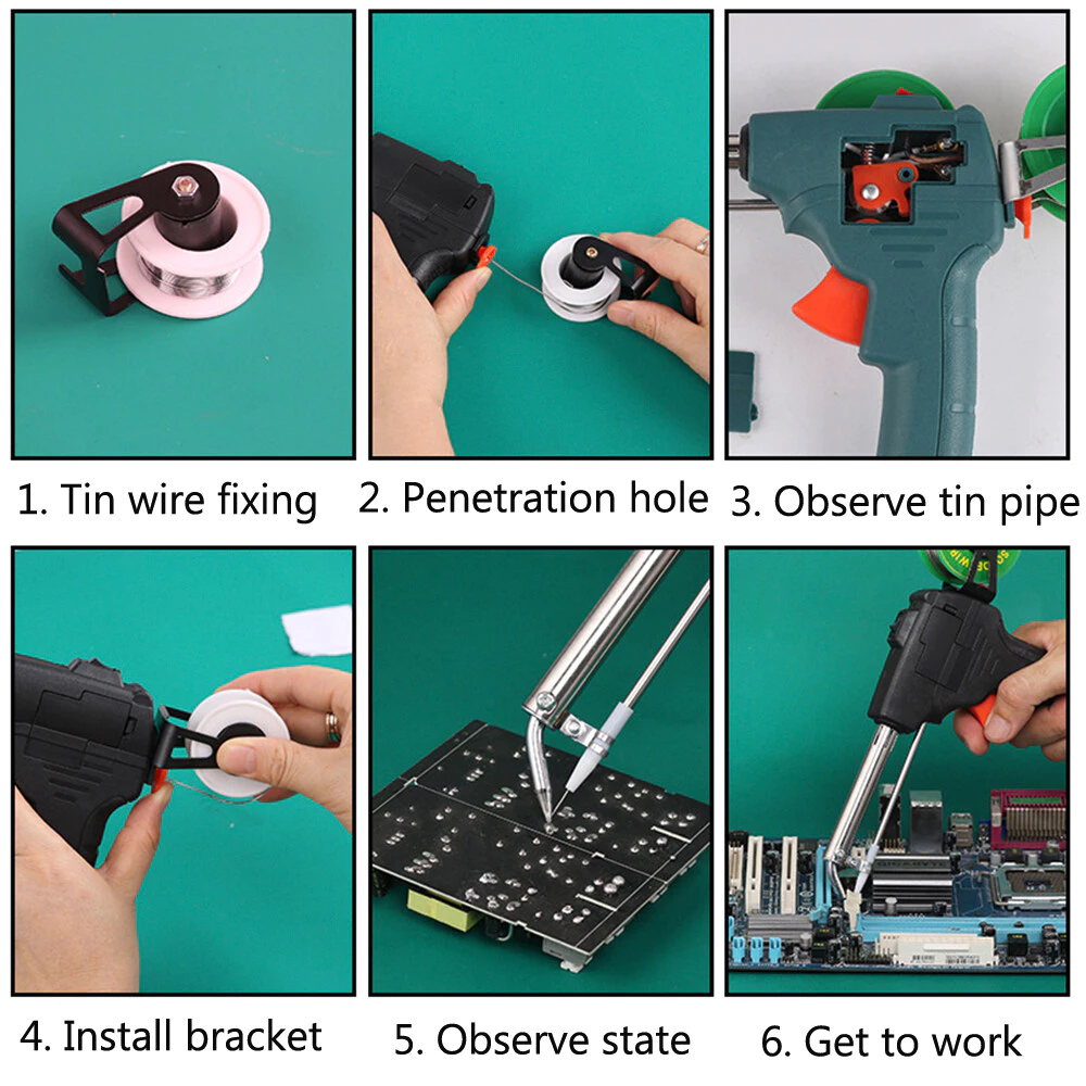 [Ready] 220V 60W Auto Welding Automatic Feed Soldering Iron gun ...