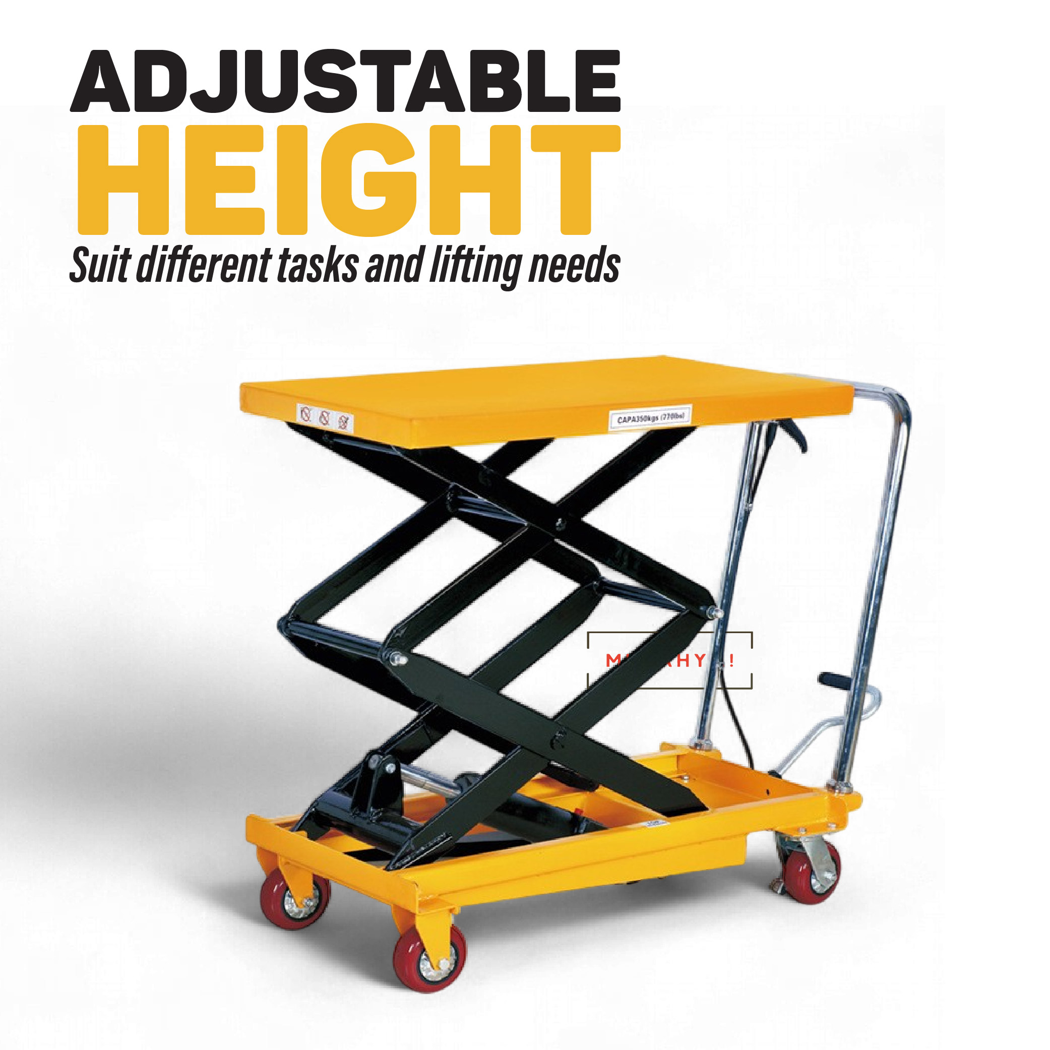 Heavy Duty Hydraulic Trolley Lifting Trolley Table Truck Troli Angkat ...