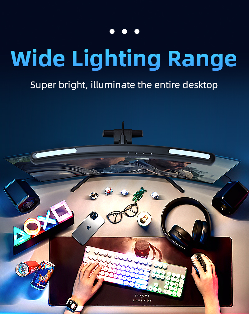 Chenben Monitor Light Bar 5 Colors Touch Dimming Monitor Lamp For PC ...