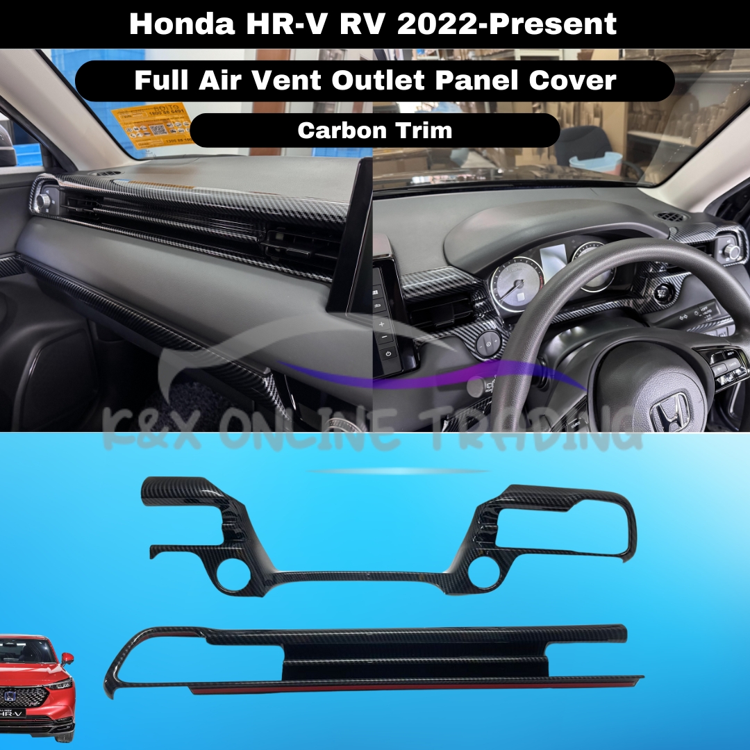 Honda HRV HR-V RV 2022-2025+ Carbon Trim/Glossy Black Full Air Vent ...