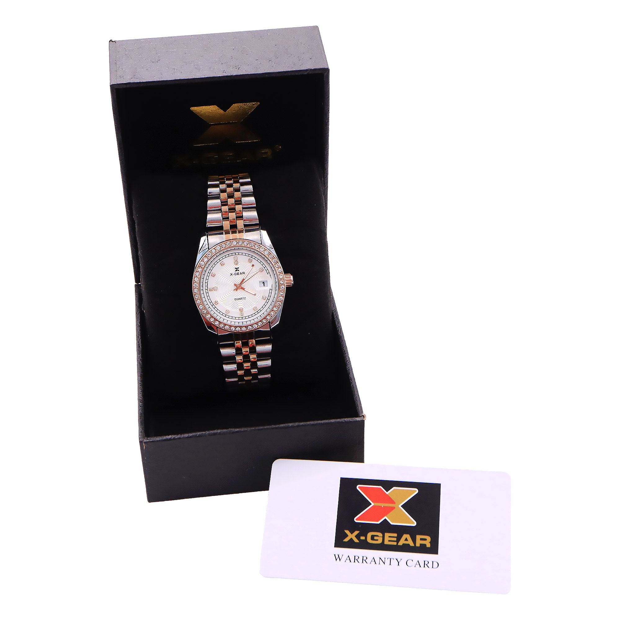 X-GEAR Watch ORIGINAL 50m Waterproof Luxury Rhinestone Stainless Steel ...