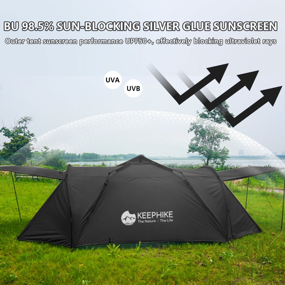 KEEPHIKE Portable Tunnel Tent Outdoor Camping Overnight Anti-Rainstorm ...