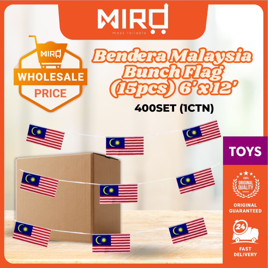 (WHOLESALE) 400pcs Bendera Malaysia Bunting Flag Bunch Flag Hanging 6 ...