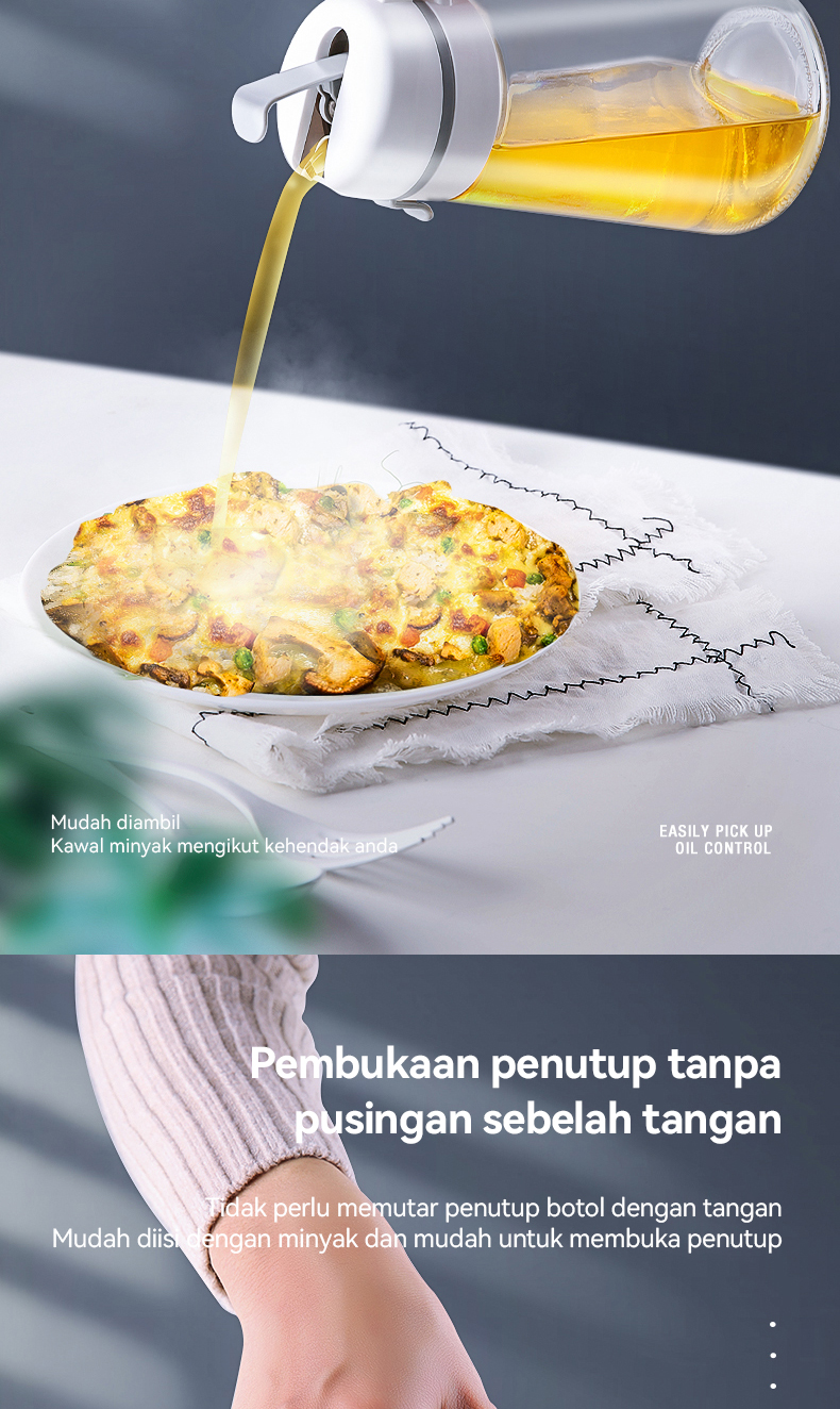 Ecowin Automatic Seasoning Glass Bottle (350/650ml) Cooking Dispenser Botol Minyak Masak Sauce ...