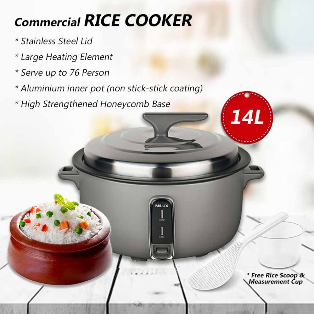 Milux Commercial Electric Rice Cooker (14L) MRC-5240NS | Shopee Malaysia